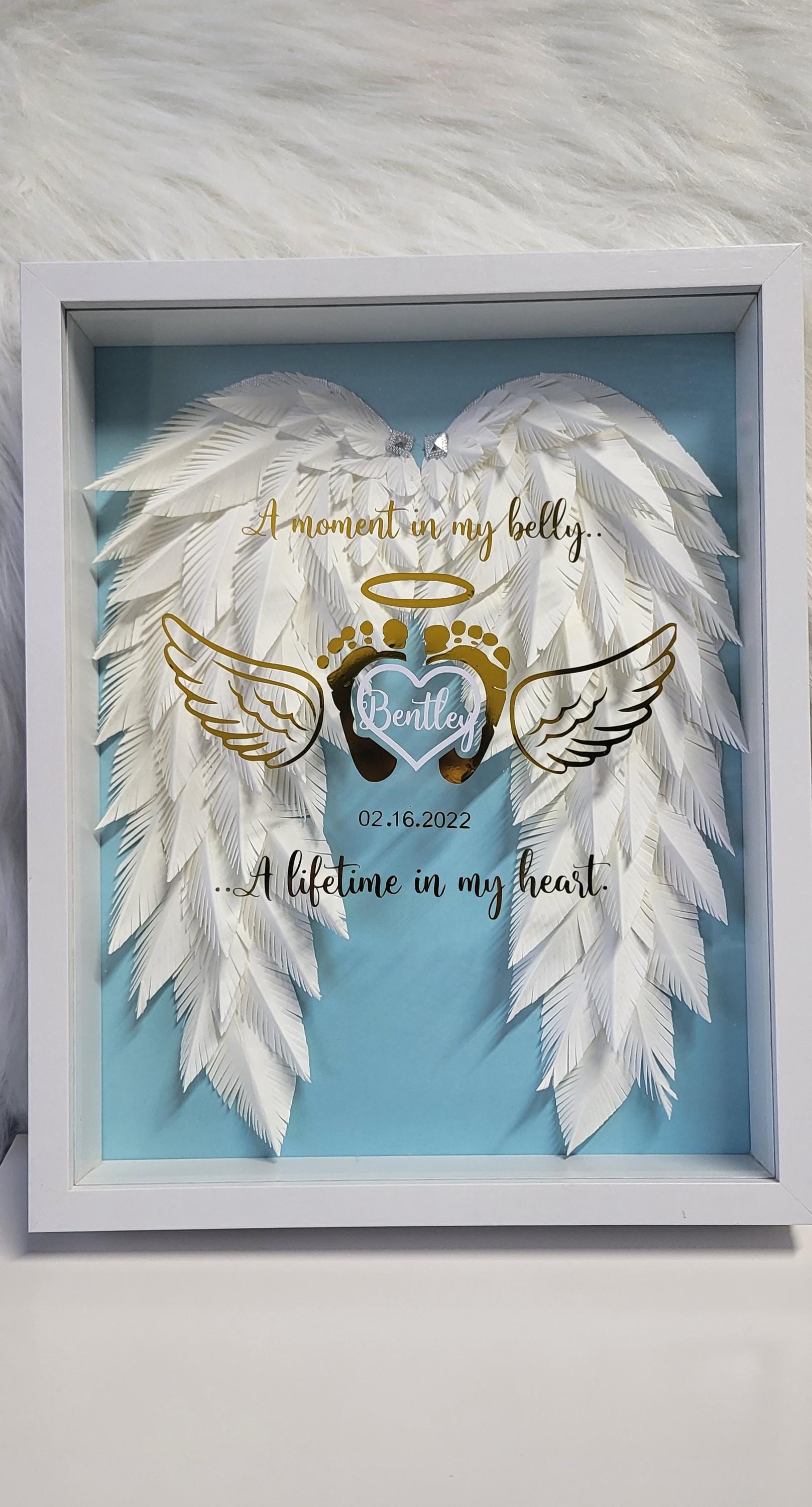 Handmade Memorial Shadow Box: Angel Wings Remembrance Frame - Etsy