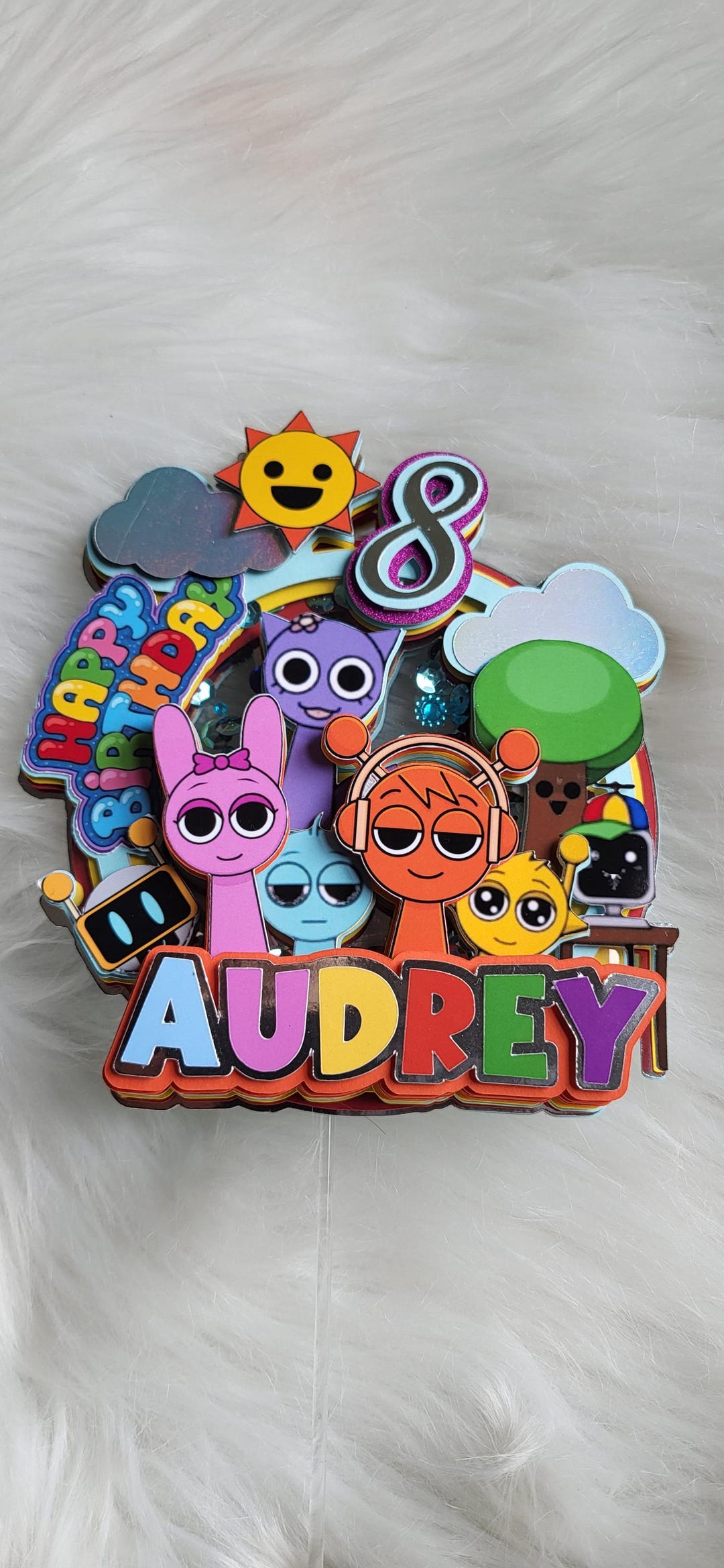 Sprunki Custom Cake Topper, Name and Age - Etsy