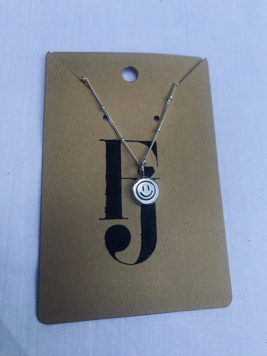 Handmade Recycled Silver Solid Smiley Face Stamped Disc Pendant - Etsy