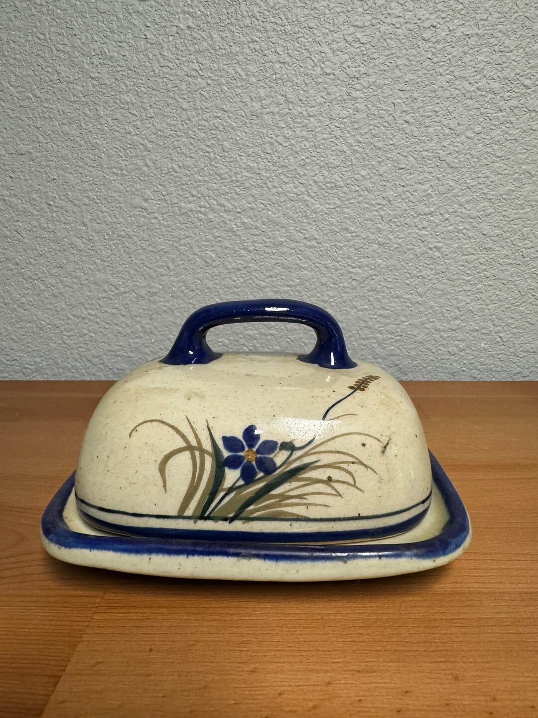 Vintage Hand Painted Pottery Mexico Butter Dish - Etsy