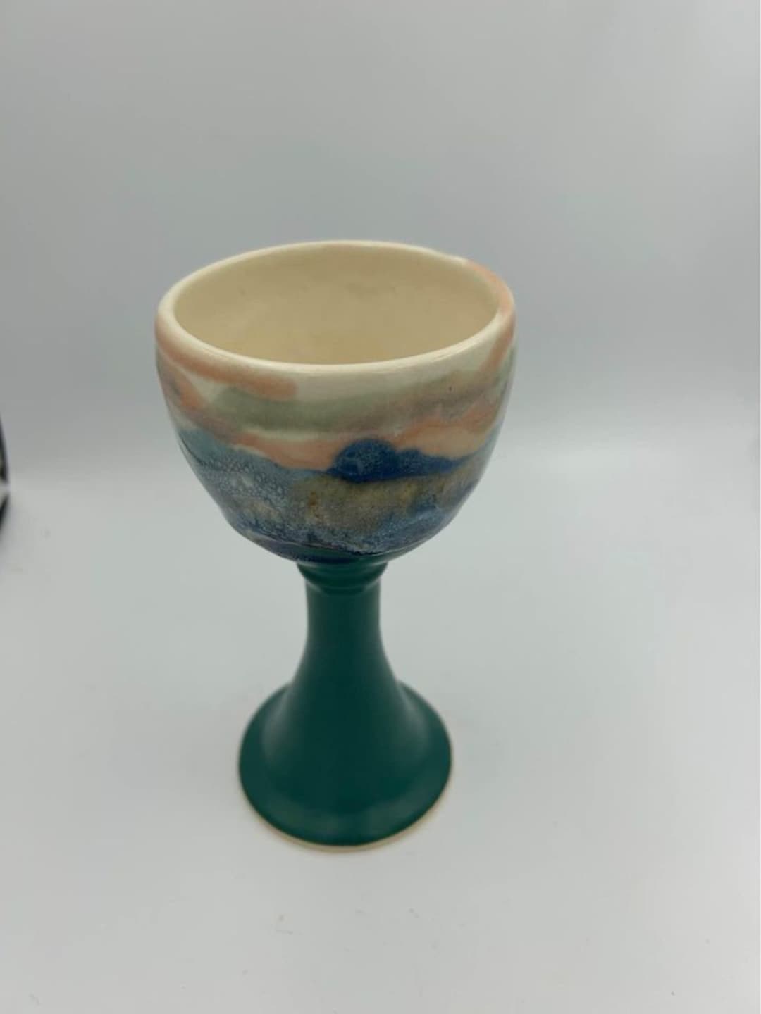 Lovely Hand Made Pottery Goblet Beautiful Colors Artist Signed - Etsy
