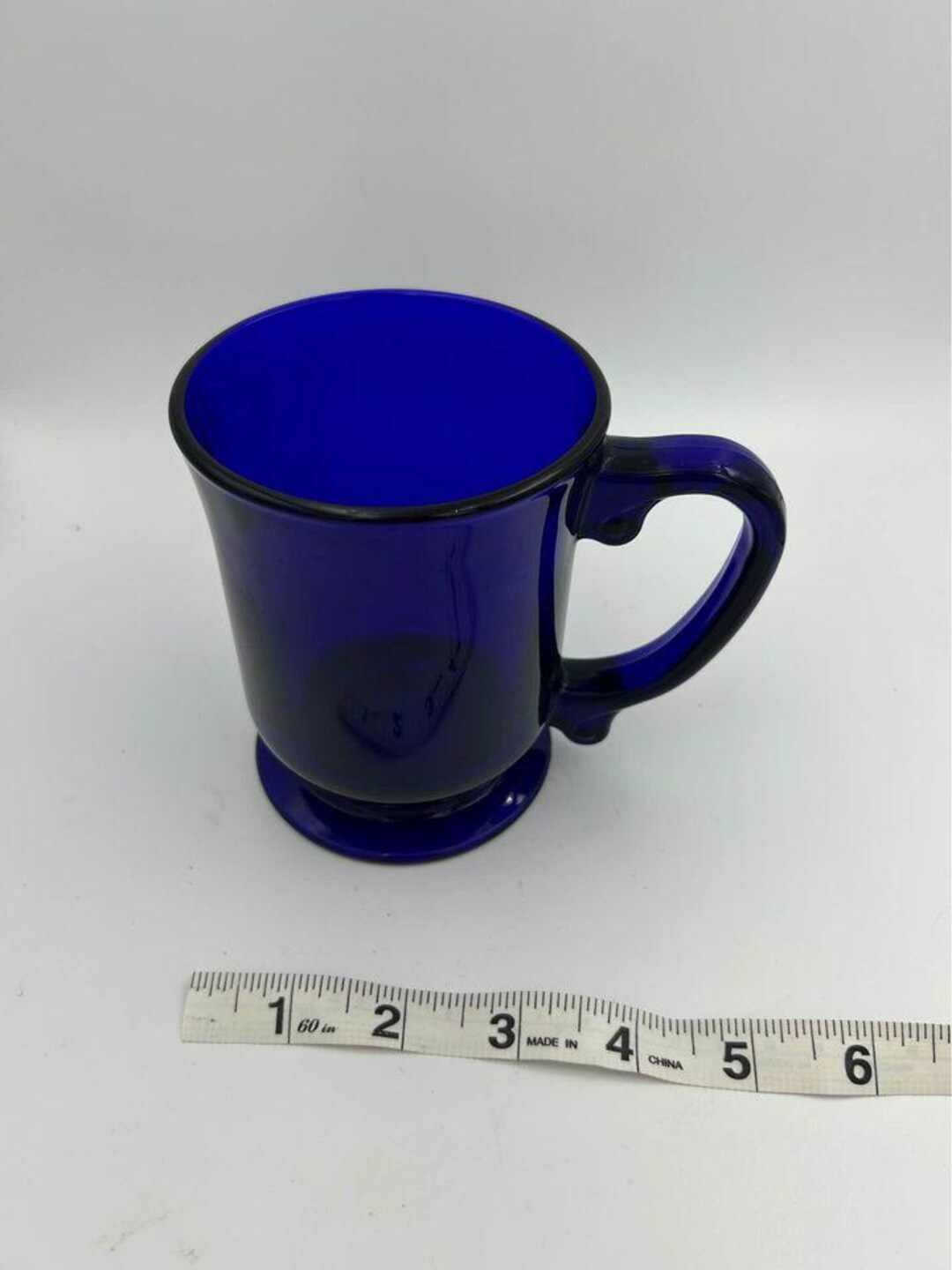 Vintage Cobalt Blue Glass Mug - Etsy