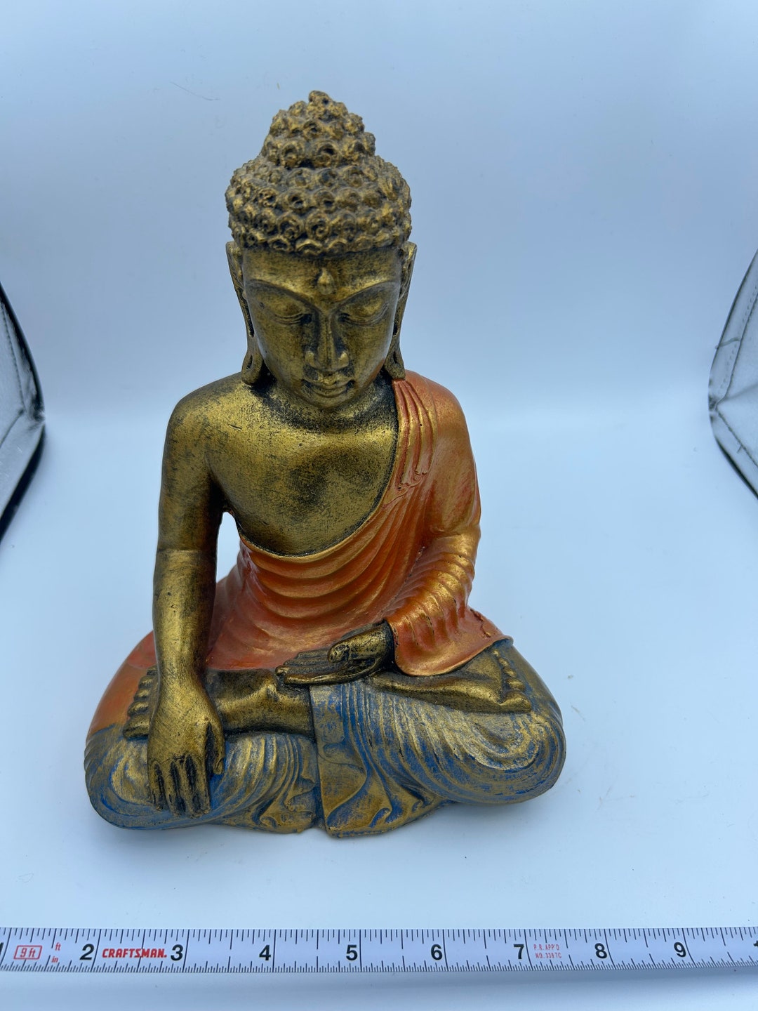 Gold Resin Hand Painted Open Hand Buddha Vintage - Etsy