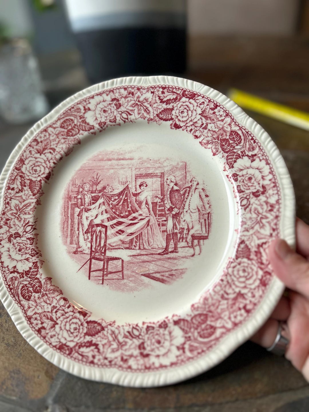 Vintage Scenes of America Red and White Plate Homer Laughlin - Etsy