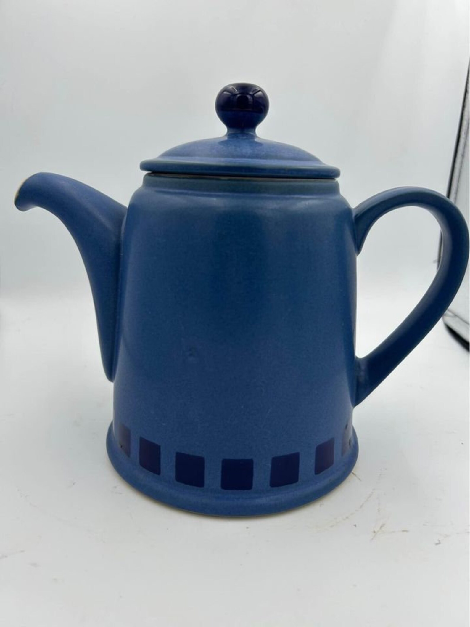 Vintage Denby Pottery England Reflex Teapot Coffee Pot Blue Never Used ...