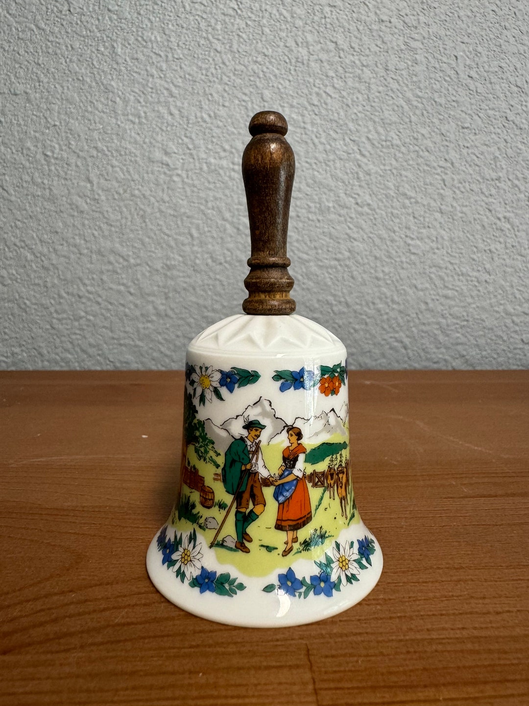 Vintage Walkure SPM Porcelain Bell Wooden Handle Germany - Etsy