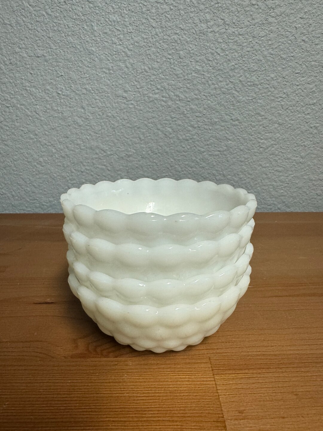 Vintage Fire King Milk Glass Bubble Bowls Set of 4 - Etsy