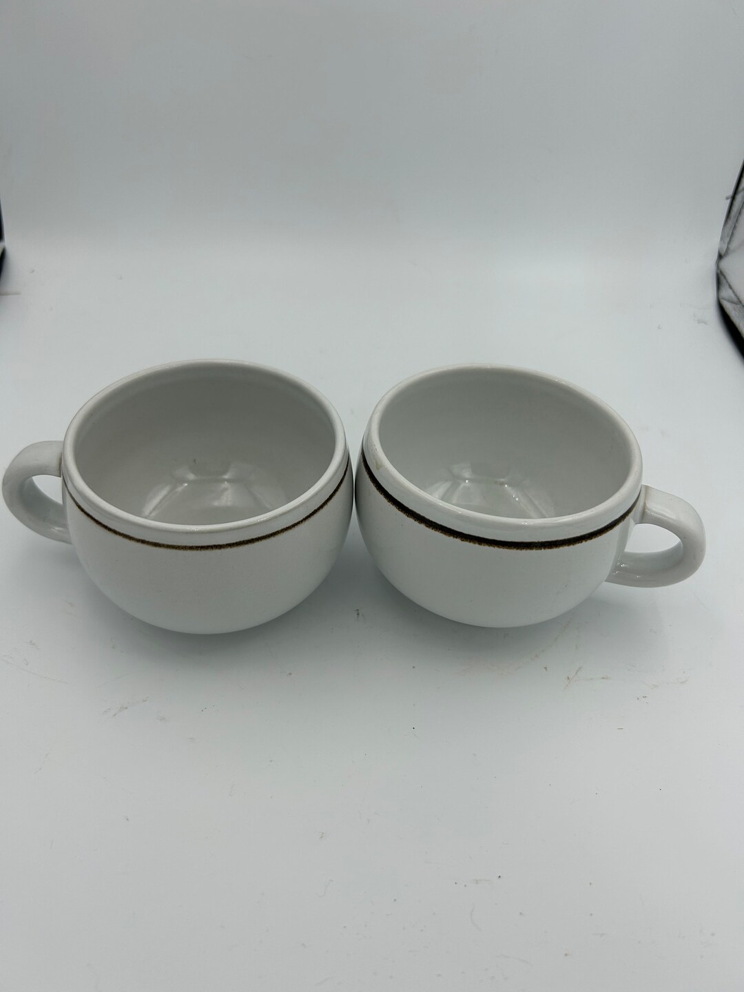 Denby Vanilla White Pottery Tea Cups - Vintage England Set of 2 - Etsy