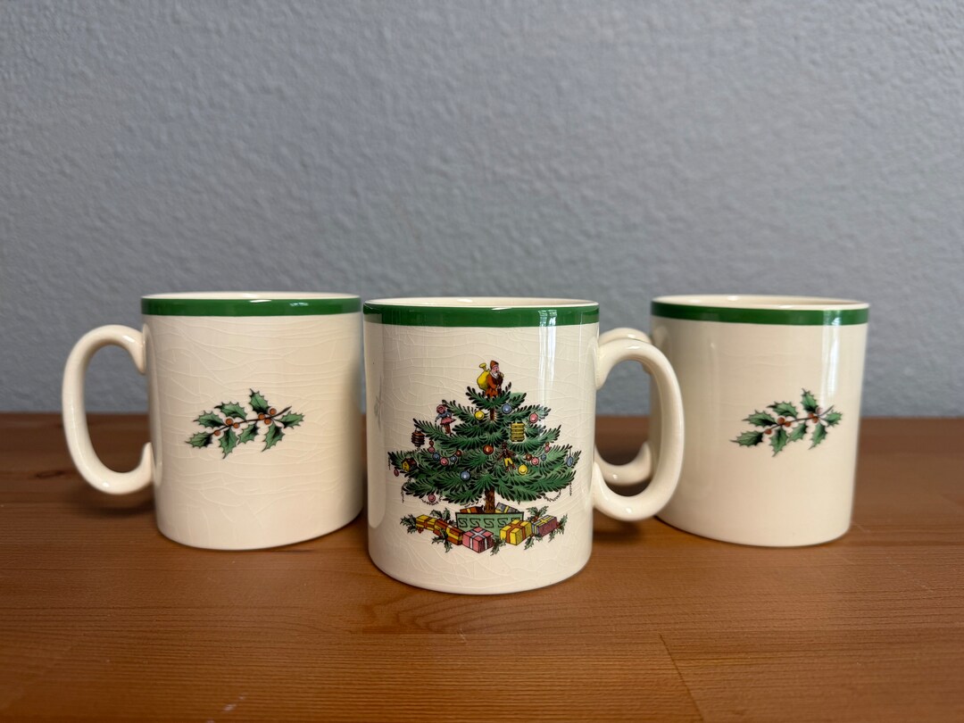 Vintage Spode Christmas Pattern Set of 3 Coffee Mugs - Etsy