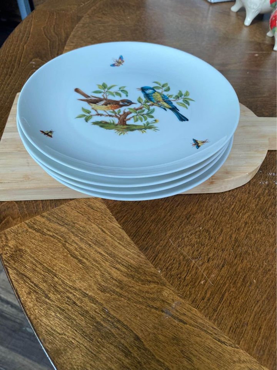 Vintage Set of 4 West German Plates Kaiser Bird Pattern - Etsy