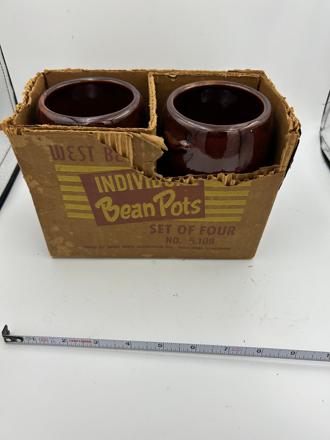 Vintage Individual Bean Pots Brown Set of 4 - Etsy