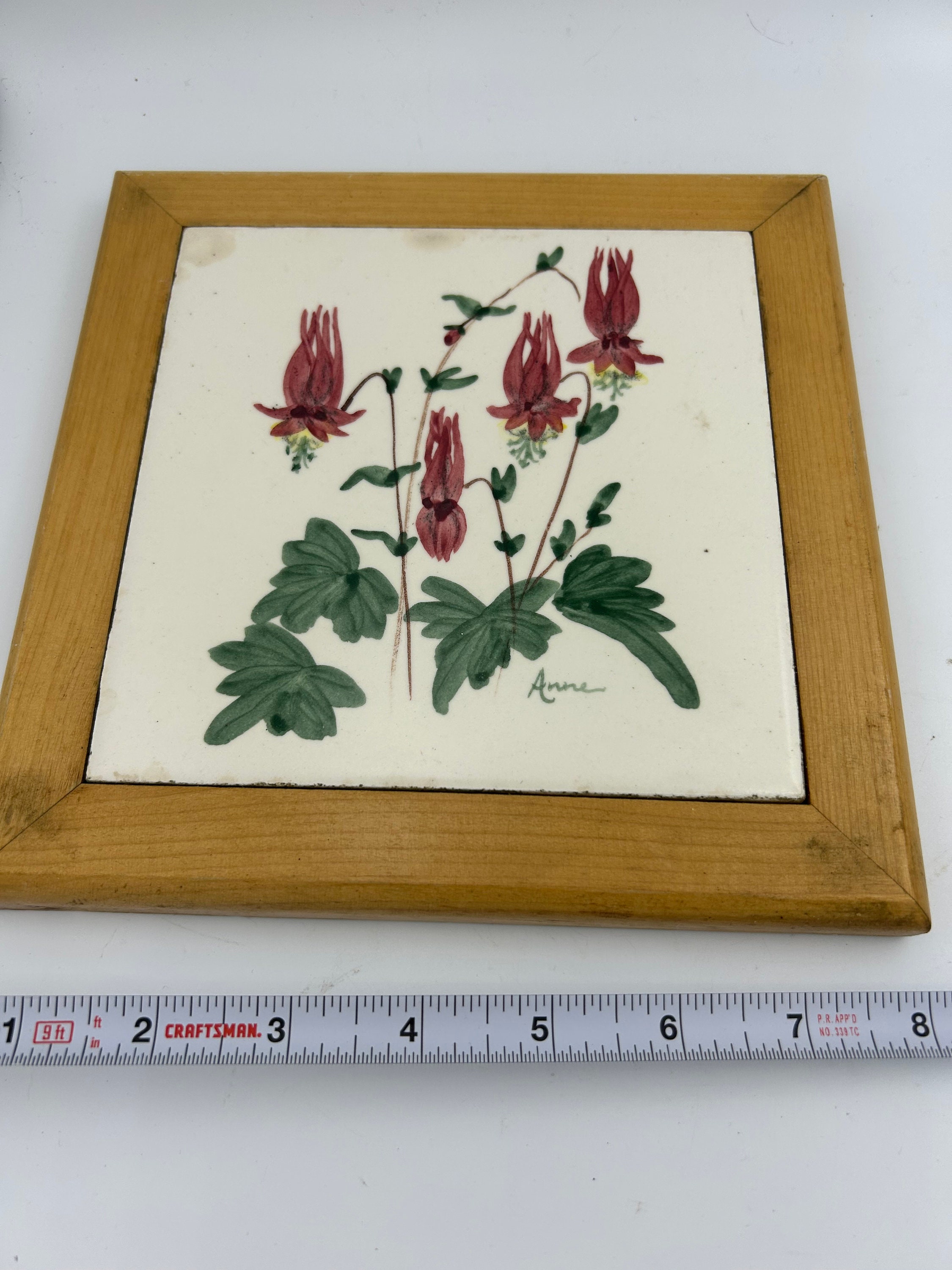 Vintage Anne Wheeler Hand Painted and Framed Tile Maine - Etsy