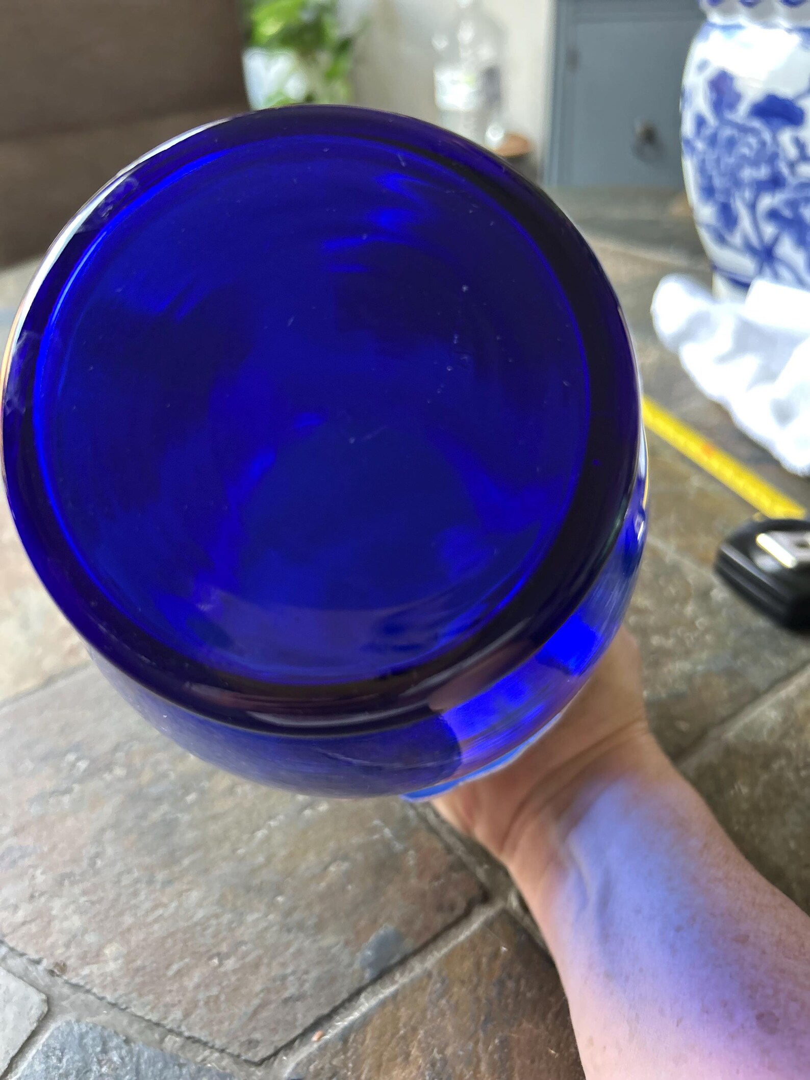 Cobalt Blue Glass Vase With Silver Toned Snowflakes - Etsy