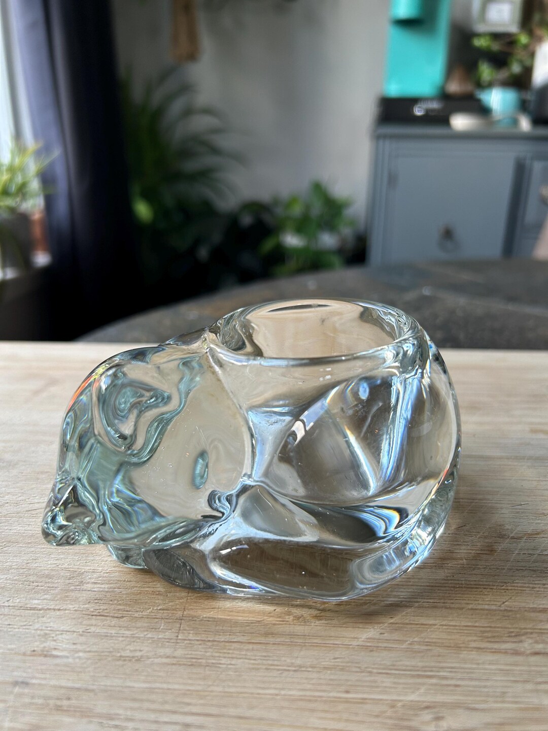 Vintage Indiana Glass Sleeping Cat Votive Candleholder - Etsy