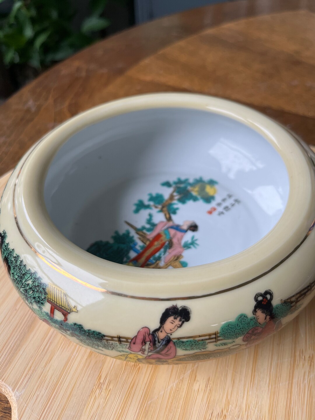 Vintage Asian Serving Bowl - Etsy