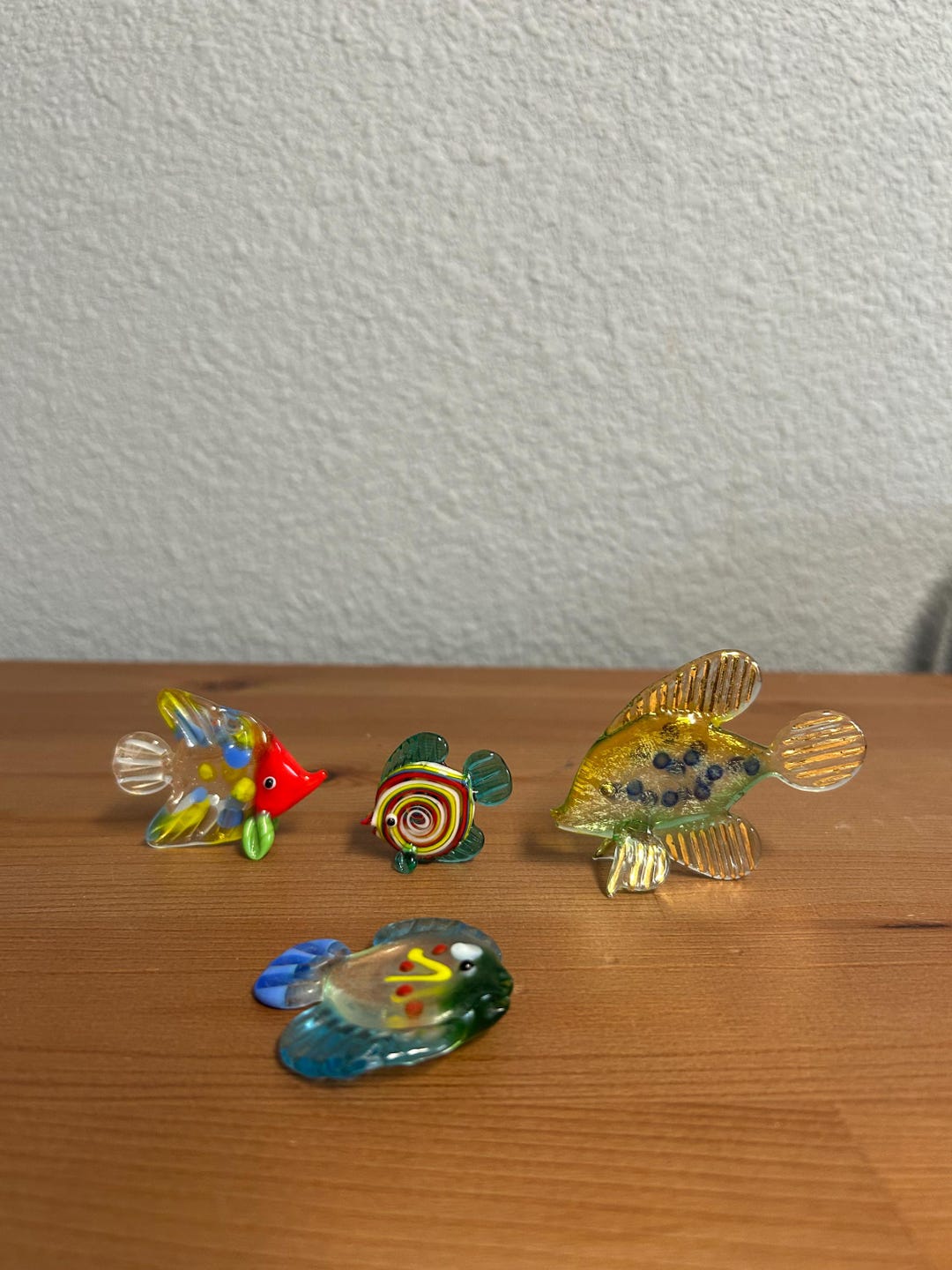 Small Miniature Glass Fish Figurines Set of 4 - Etsy