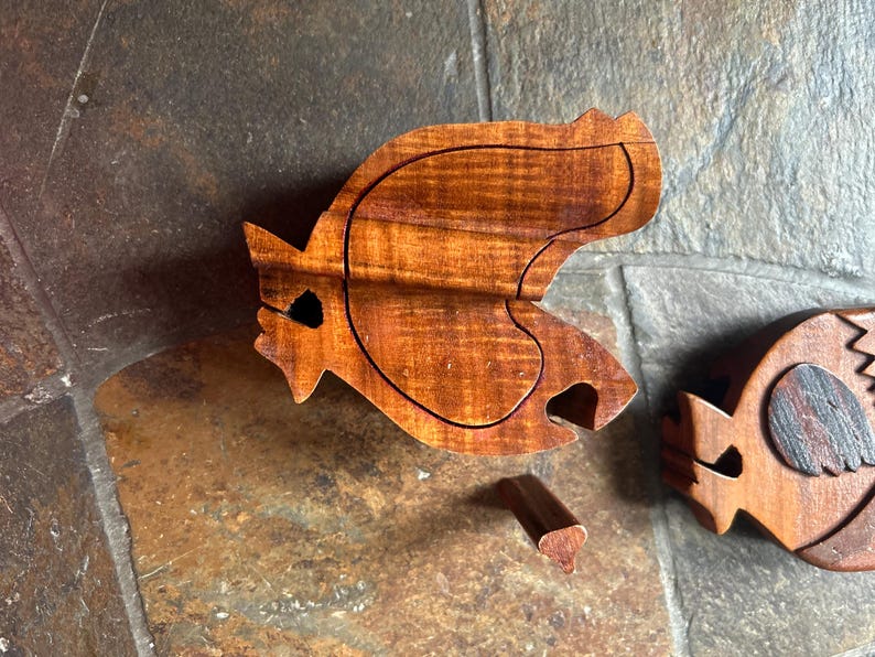 Handmade Wooden Intarsia Puzzle Box Chicken Hen - Etsy