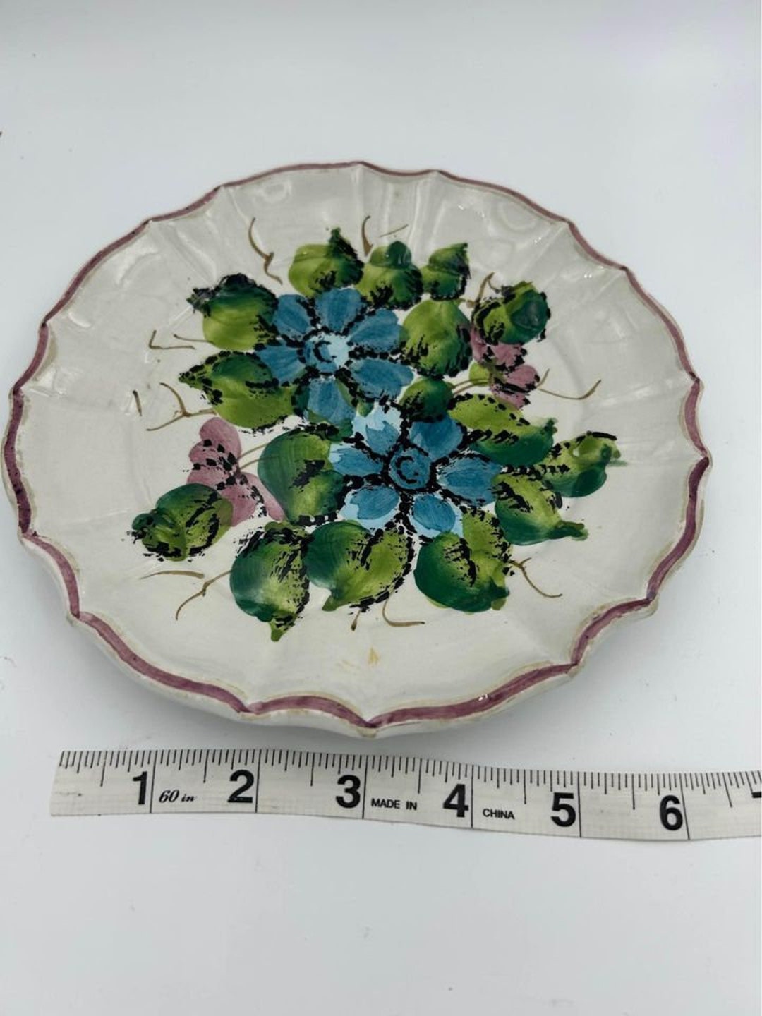 Vintage Hand Painted Plate Made in Italy - Etsy