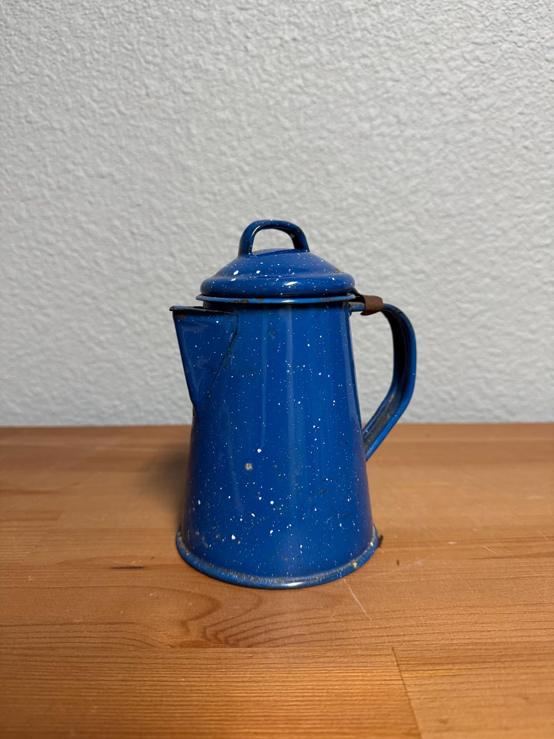 Vintage Farm House Campfire Blue Enamel Ware Coffee Pot Speckled - Etsy