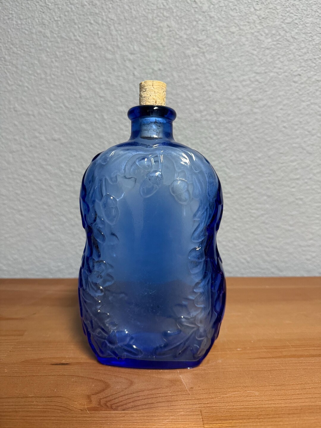 Vintage Libbey Cobalt Blue Glass Bottle With Cork - Etsy