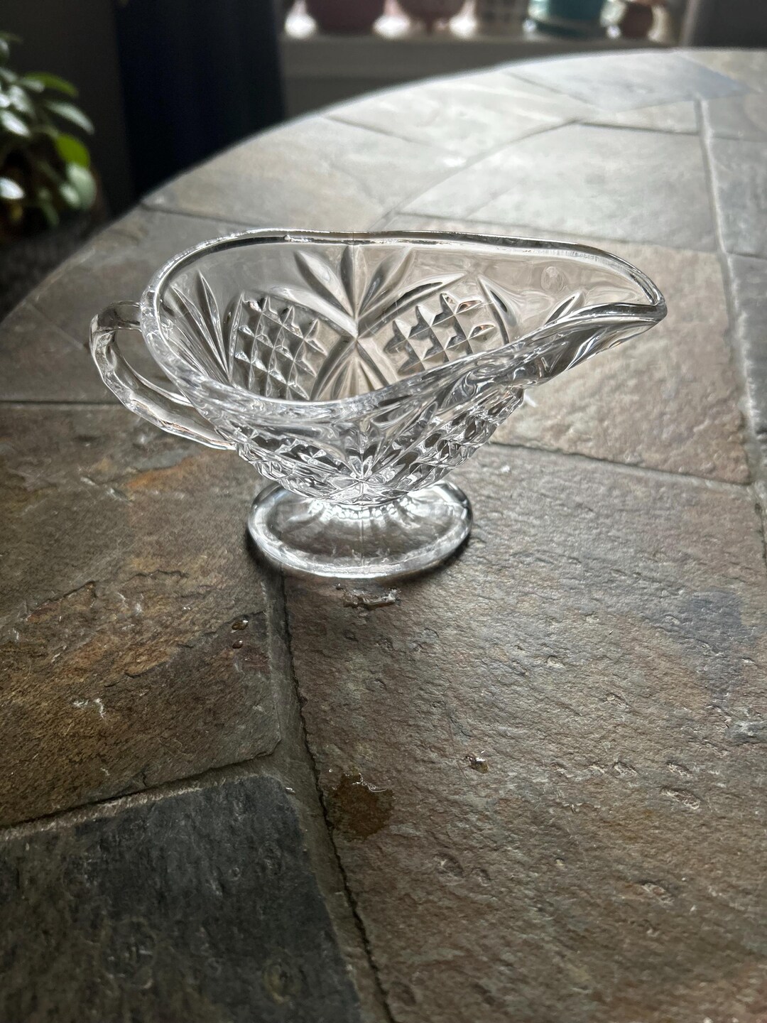 Vintage Crystal Gravy Boat Clear - Etsy