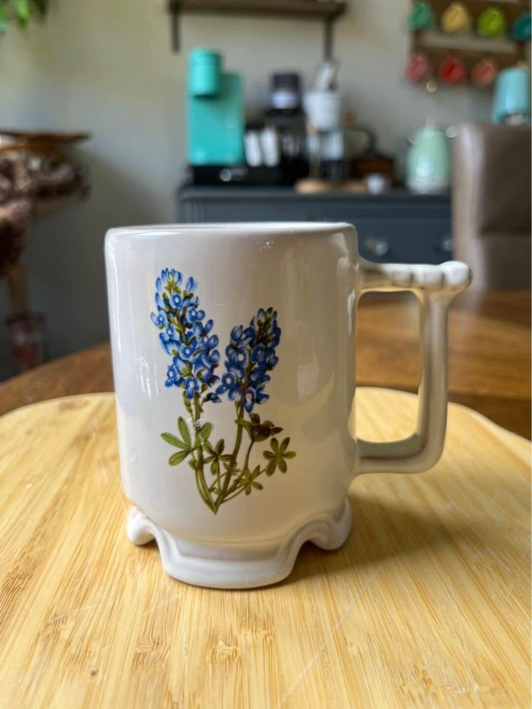 Frankoma Pottery Footed Mug Bluebonnets Texas Vintage - Etsy