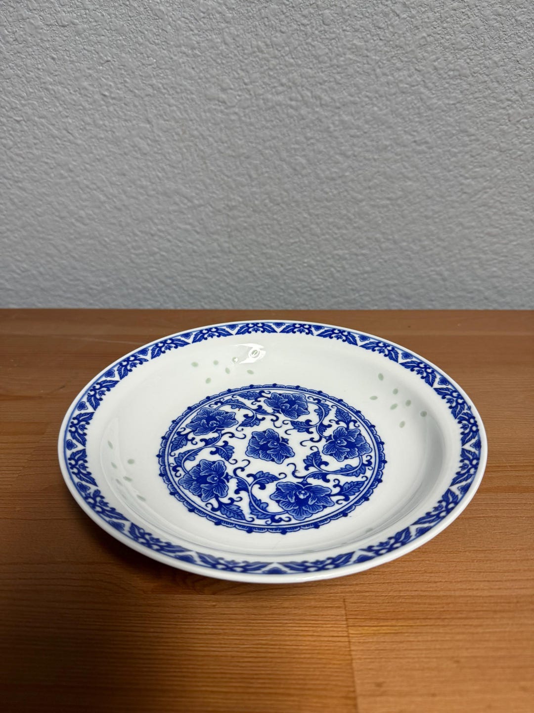 Vintage Blue and White Dinner Plate Asian Rice Plate - Etsy
