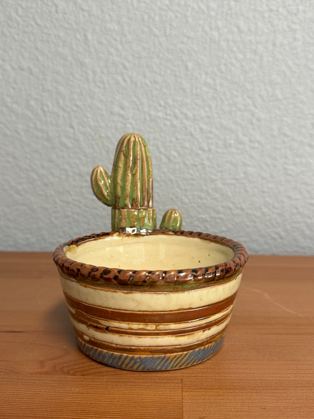Vintage Canyon Ranch Collection Hand Painted Stoneware Dip Bowl and ...