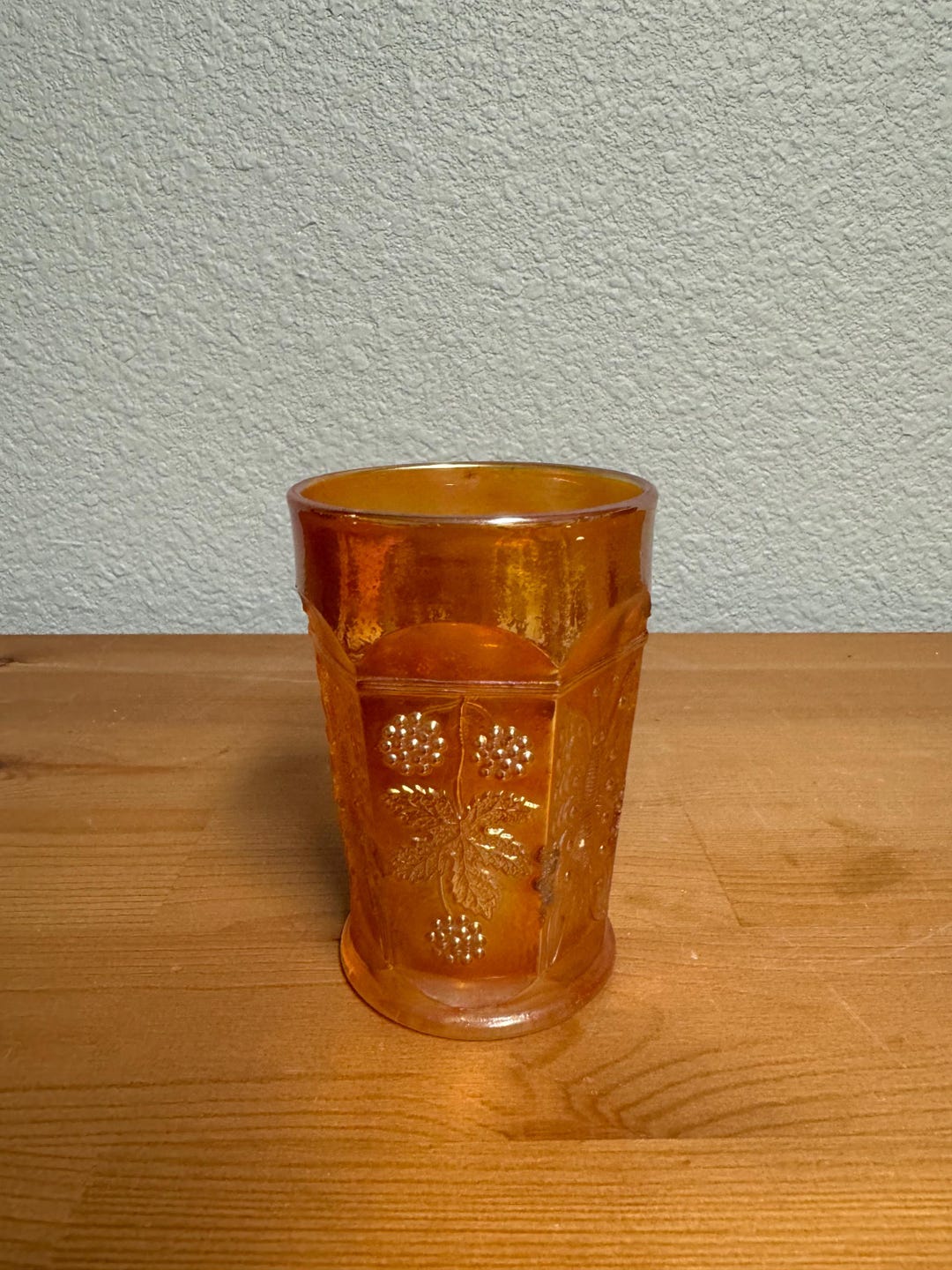 Vintage Harvest Carnival Glass Grape Pattern Marigold Juice Glass - Etsy