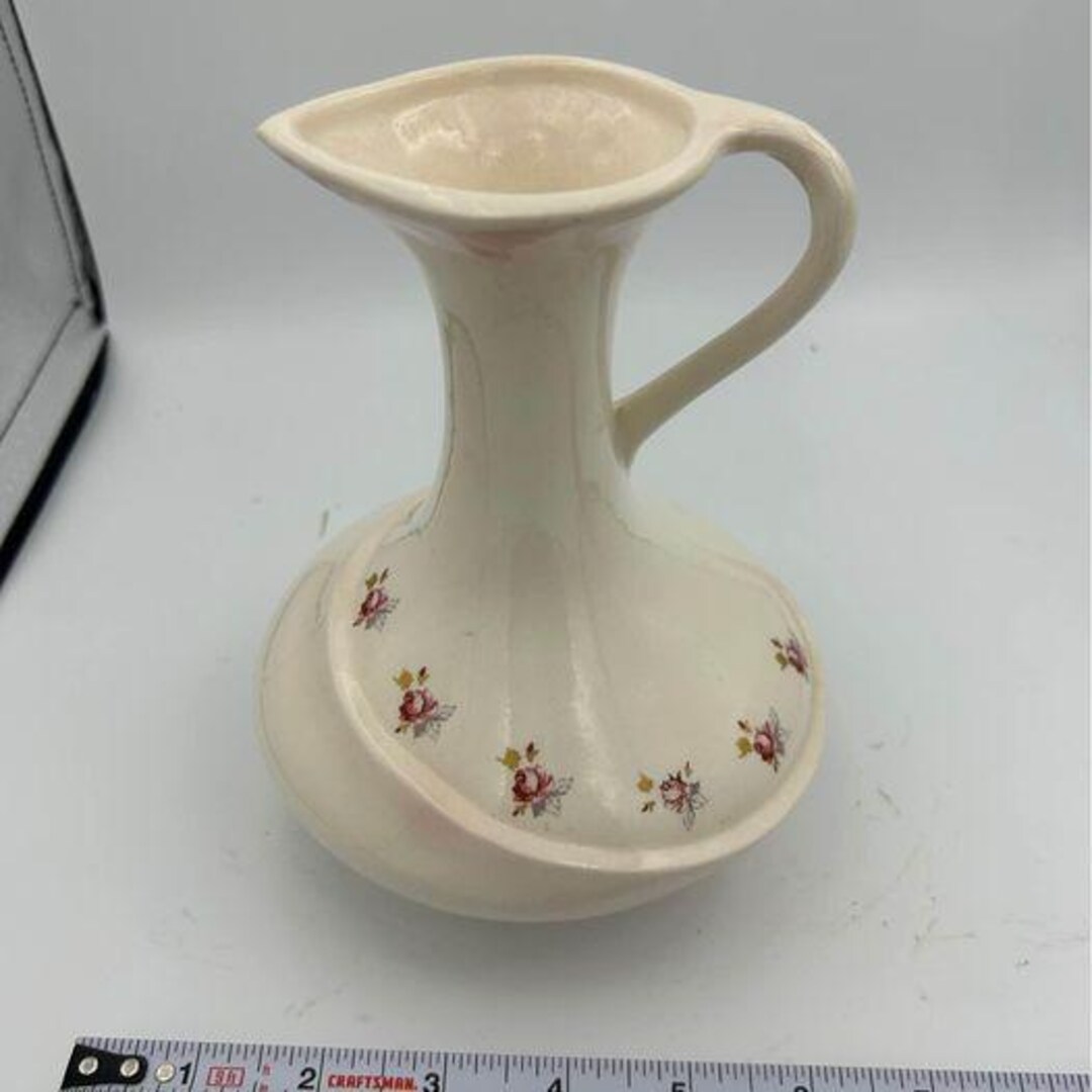 Vintage Ceramic Pitcher Floral Design - Etsy