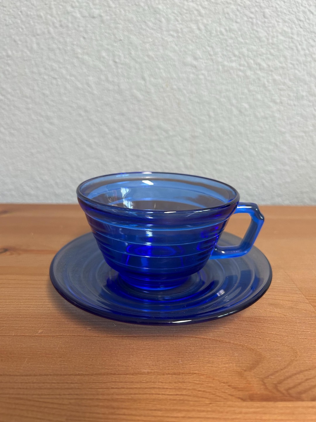 Vintage Cobalt Blue Tea Cup and Saucer - Etsy