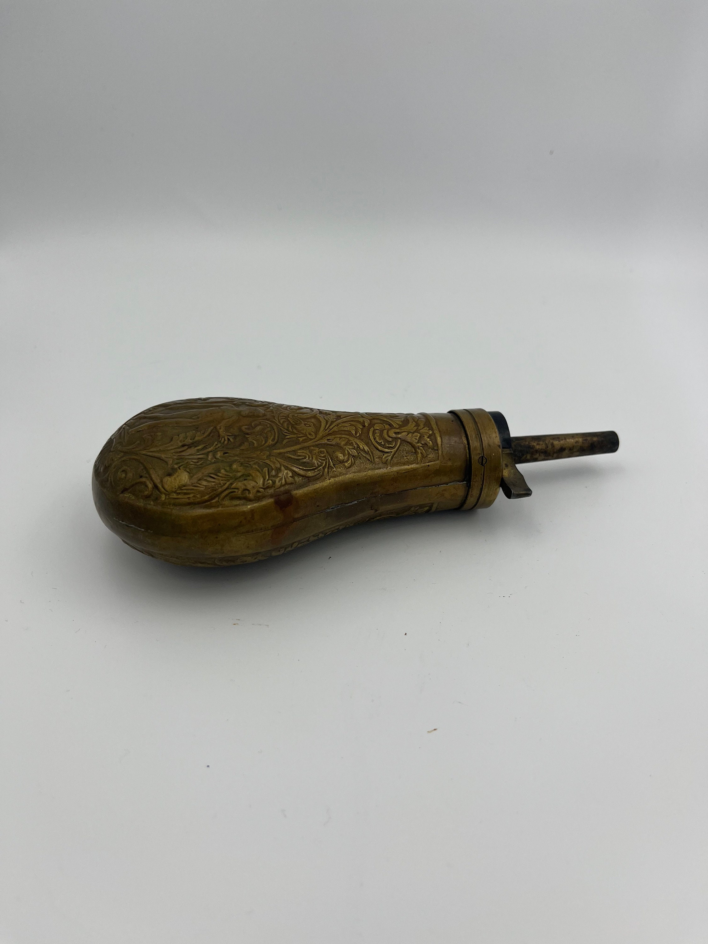Beautiful 19th Century Antique Gun Powder Flask Brass Carved - Etsy