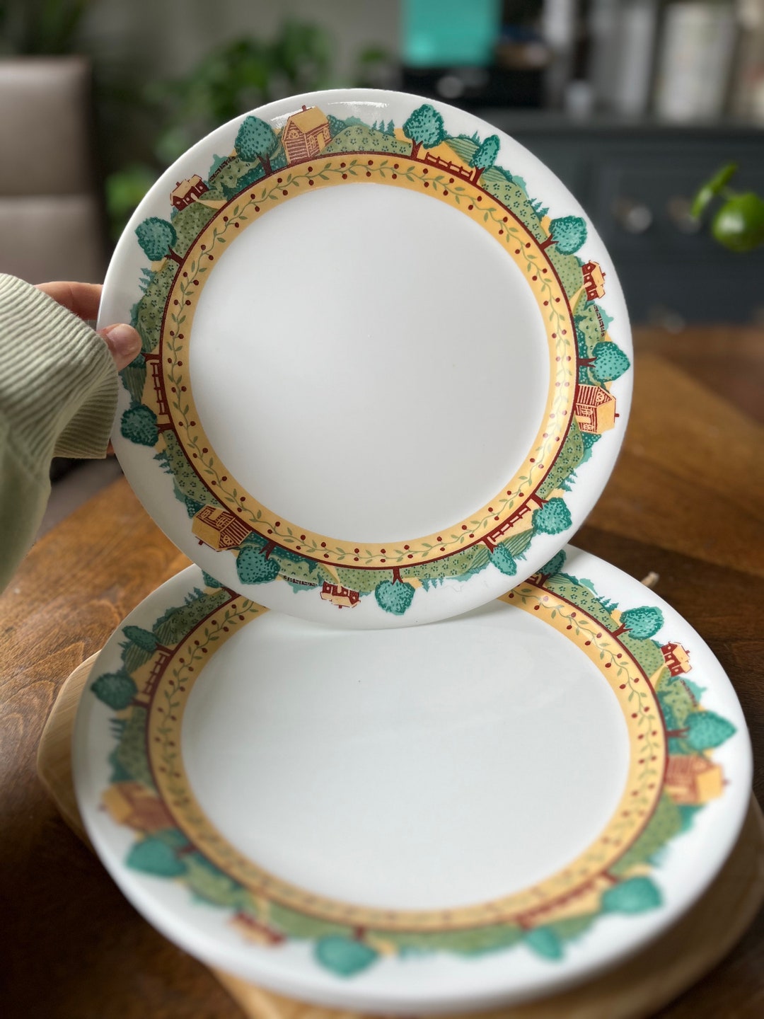 Vintage Corning Ware Plate Set of 2 Landscape Pattern - Etsy