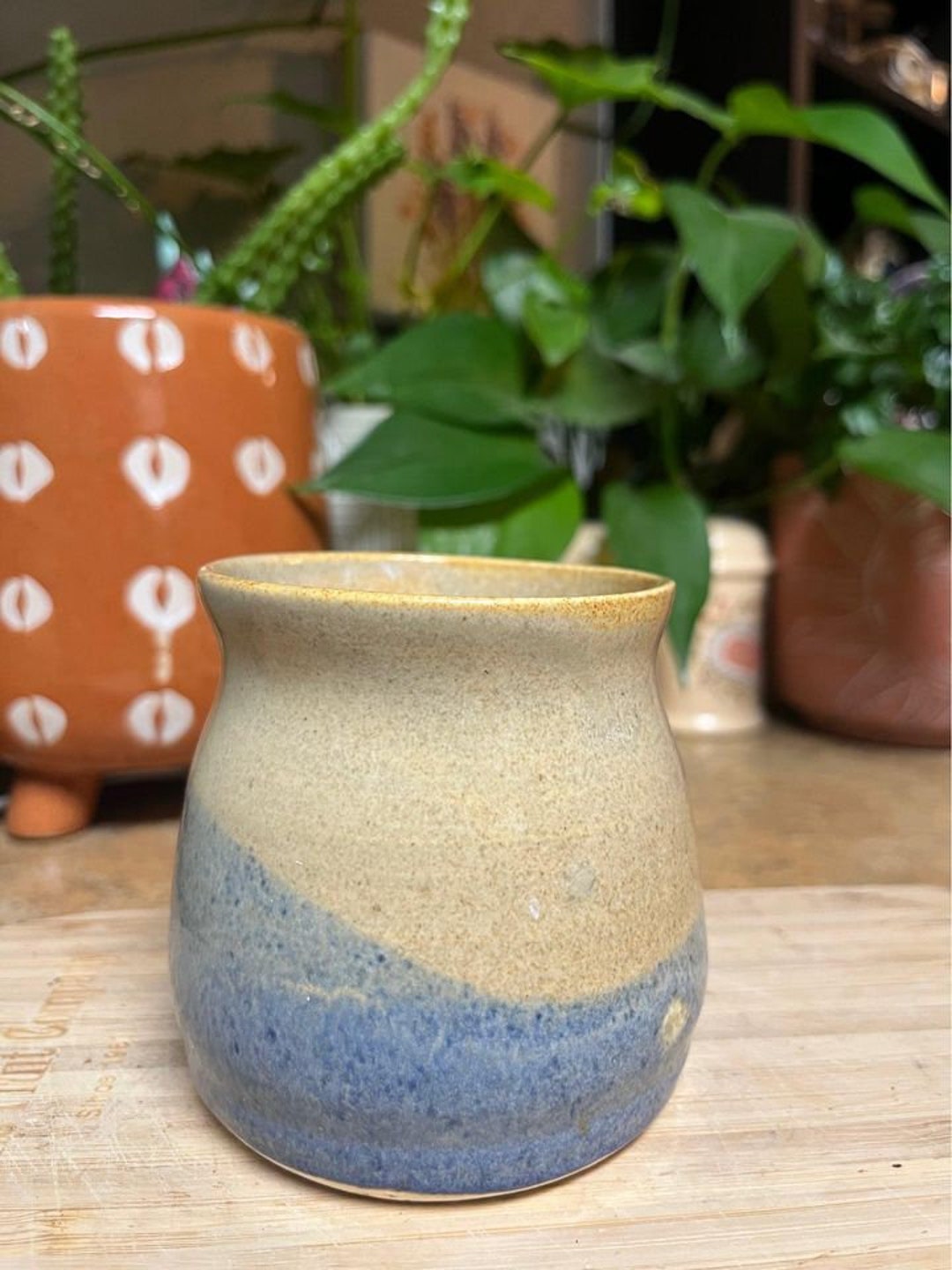 Vintage Hand Made Pottery Pot Hand Painted - Etsy