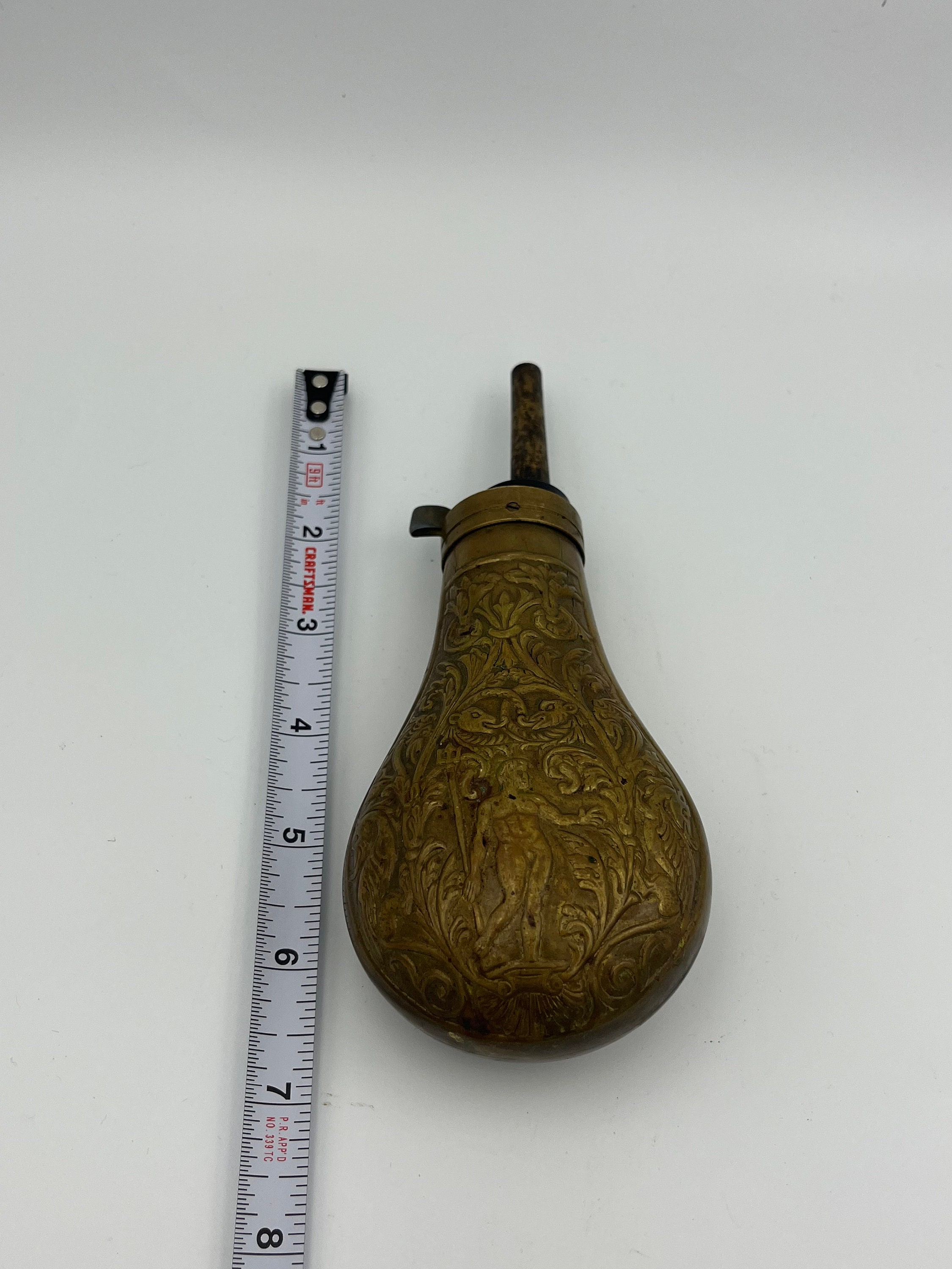 Beautiful 19th Century Antique Gun Powder Flask Brass Carved - Etsy
