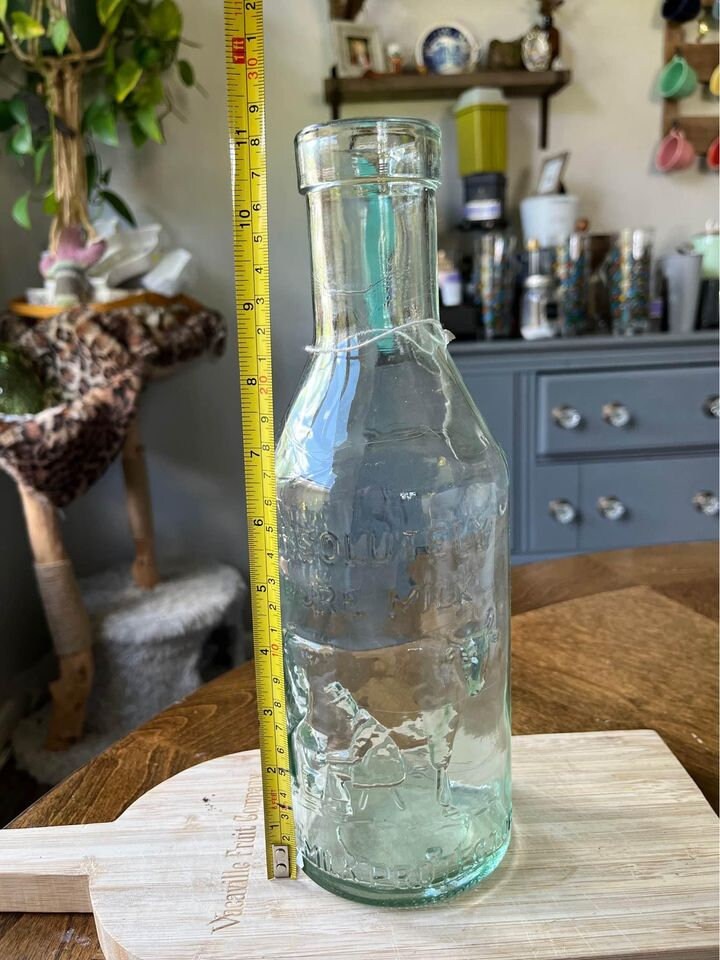 Vintage Absolutely Pure Milk Bottle Glass Cow - Etsy
