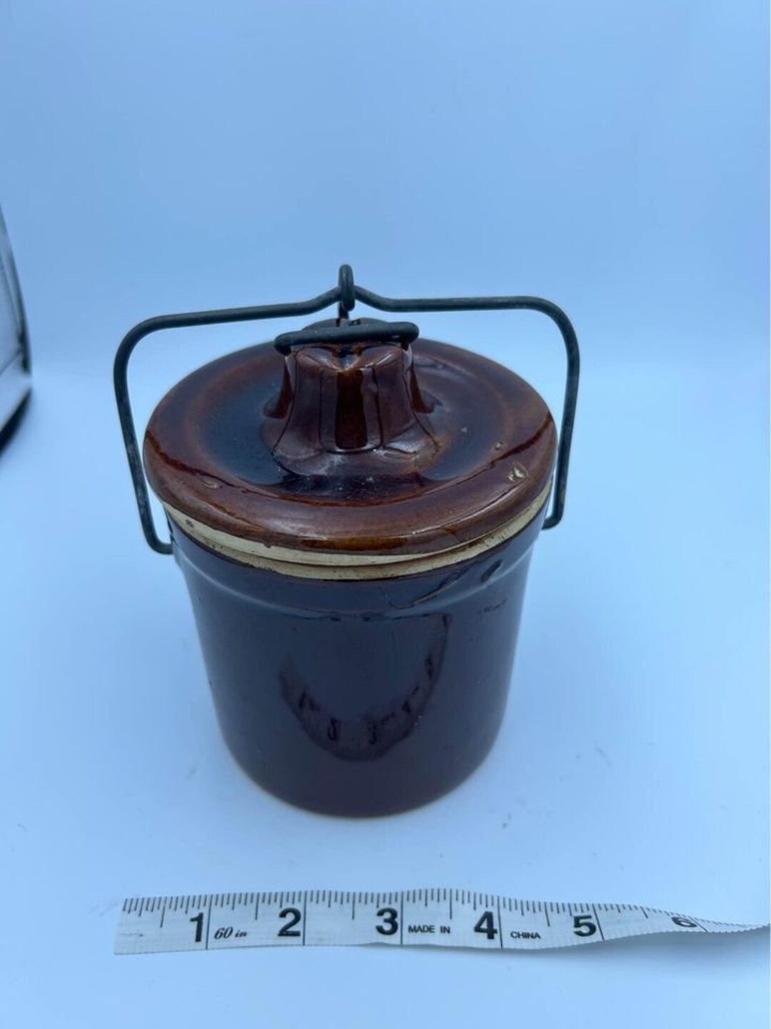 Vintage Brown Lidded Kitchen Crock - Etsy