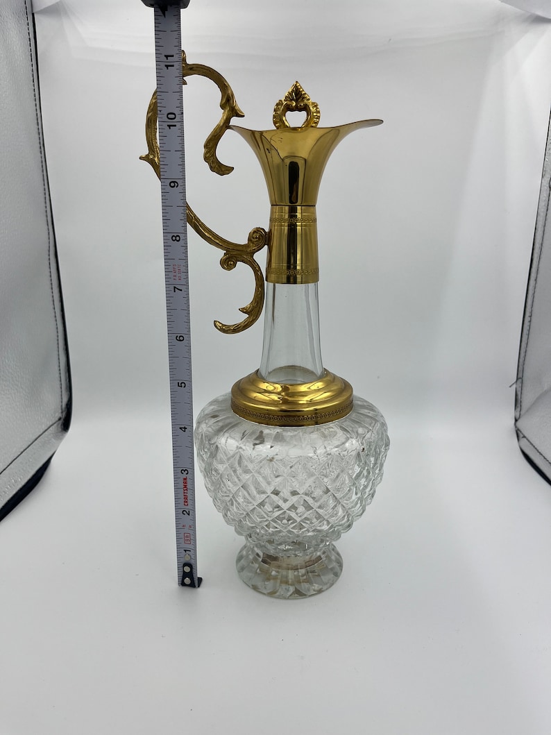 Lovely Vintage French Glass Gold Crystal Carafe Decanter - Etsy