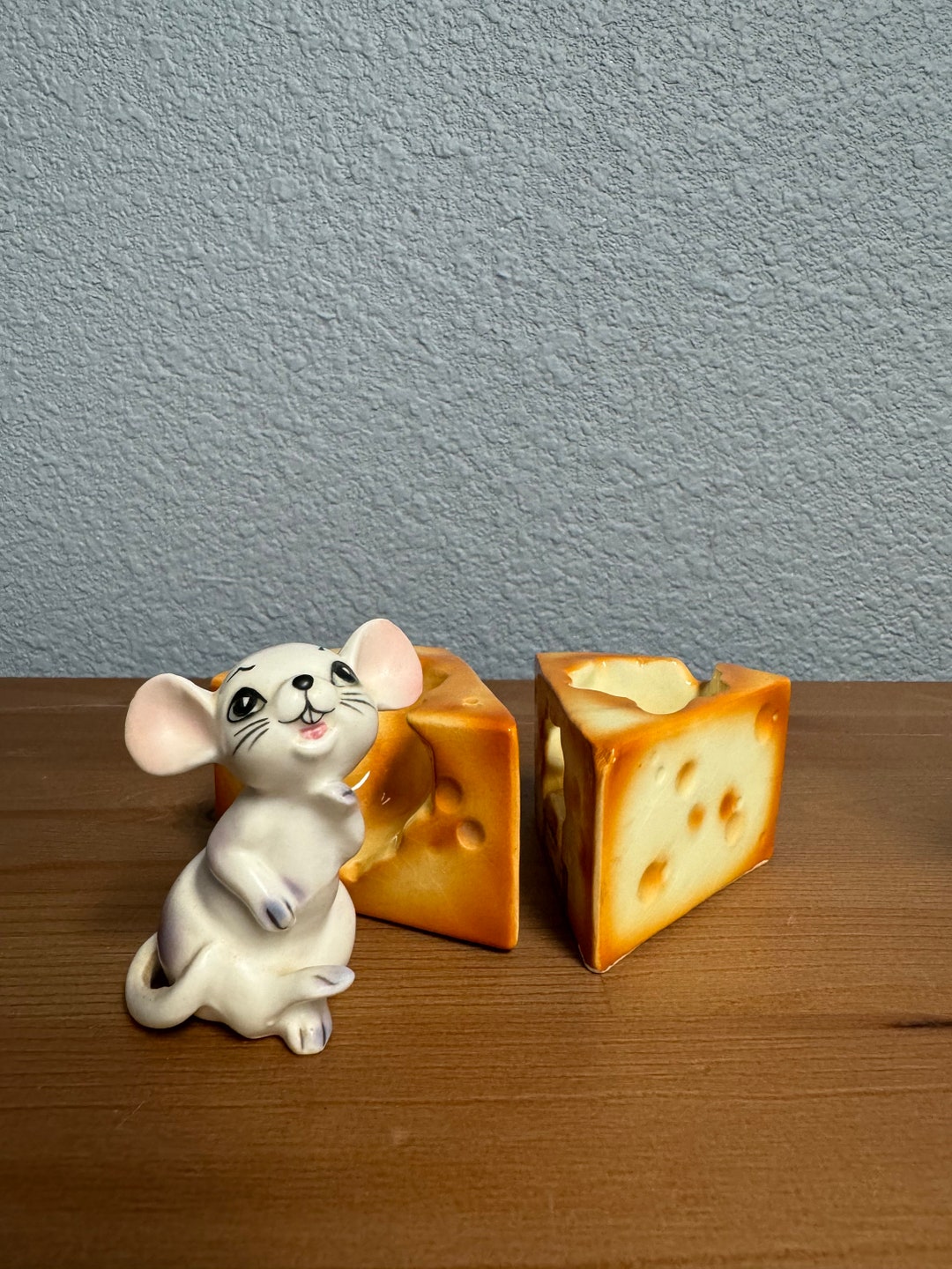 Vintage Ceramic Mouse and Cheese Set Figurines Kitchen - Etsy