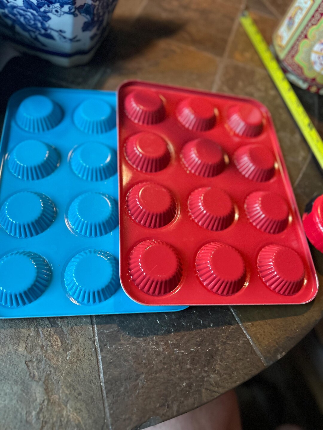 Vintage Nordic Ware Set of 2 Muffin Pans Blue and Red - Etsy