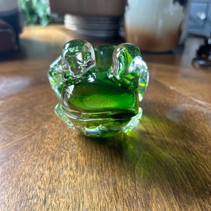 Vintage Heavy Glass Collectable Frog Paperweight - Etsy