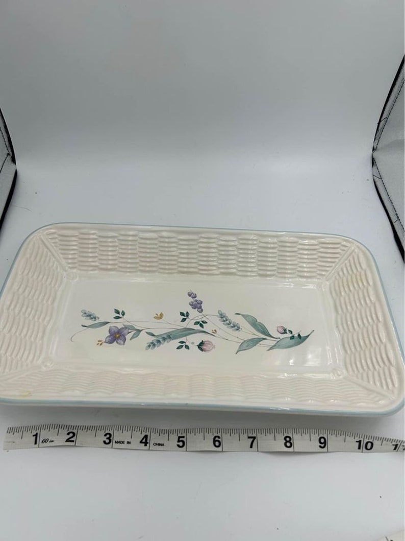 Vintage Pfaltzgraff Bread Basket Weave Pattern Serving Dish Floral - Etsy