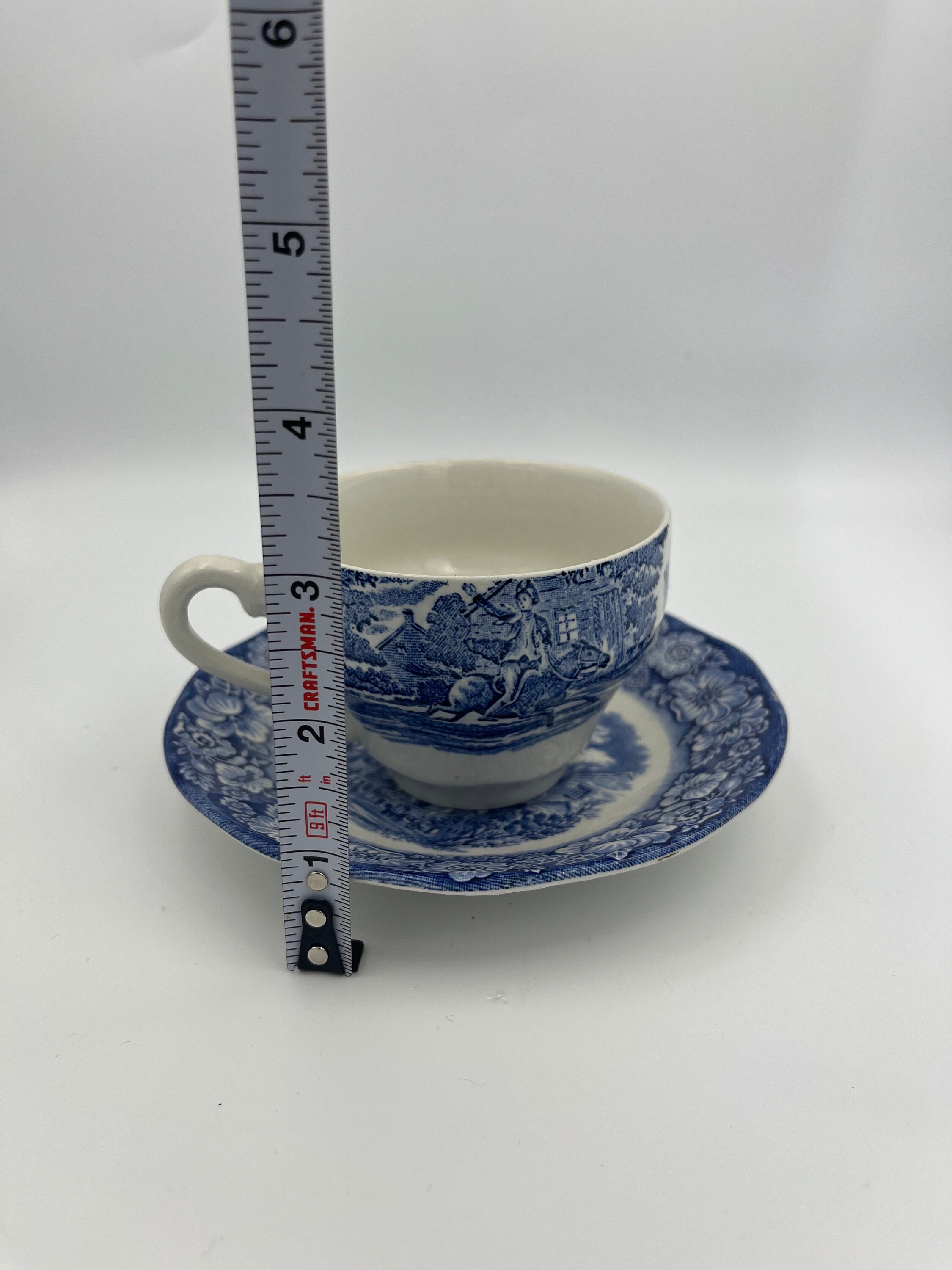 Vintage Liberty Blue Historic Colonial Scenes Old North Church Tea Cup ...