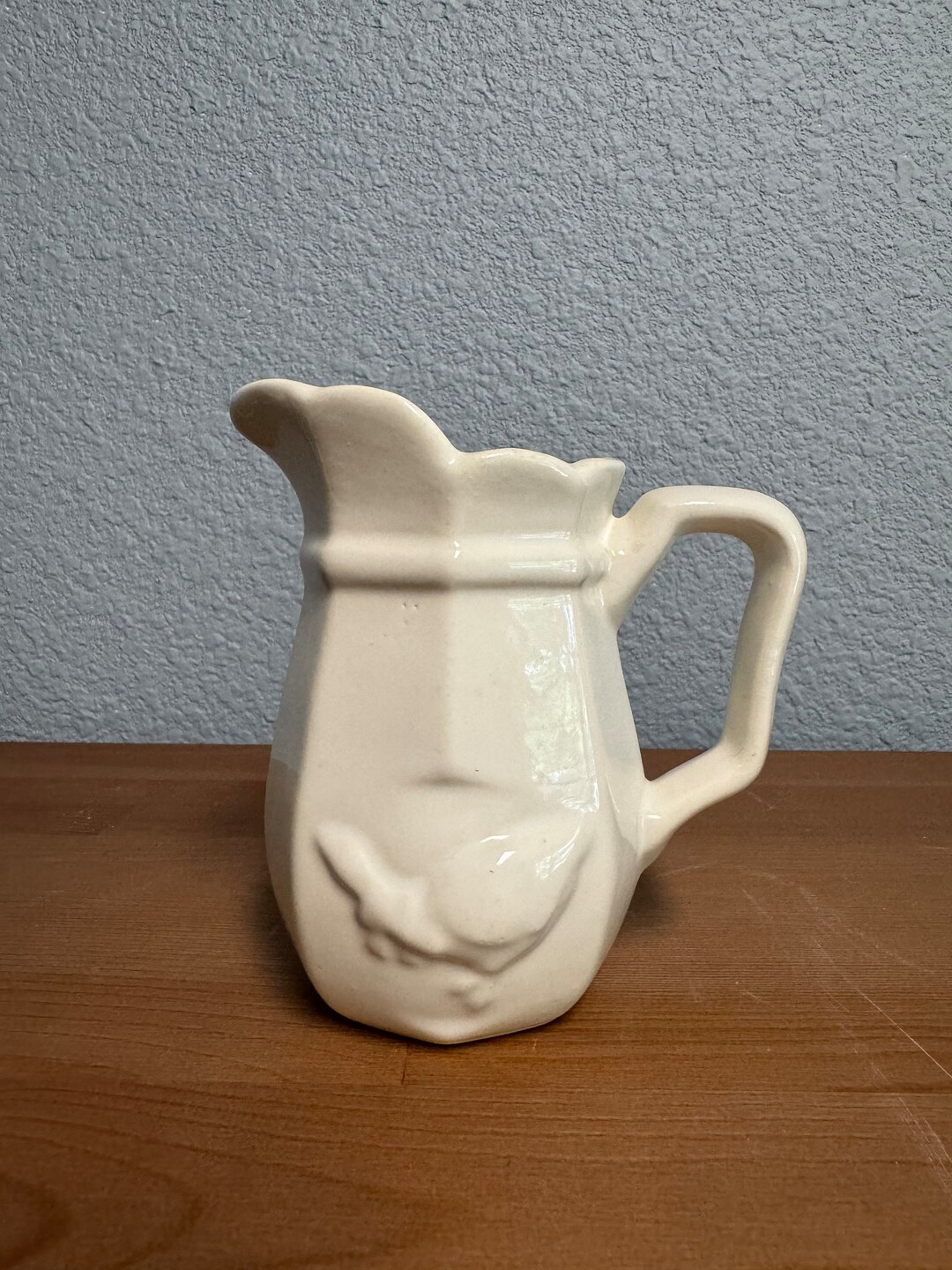 Vintage Ironstone Creamer Pitcher With Embossed Duck/goose - Etsy