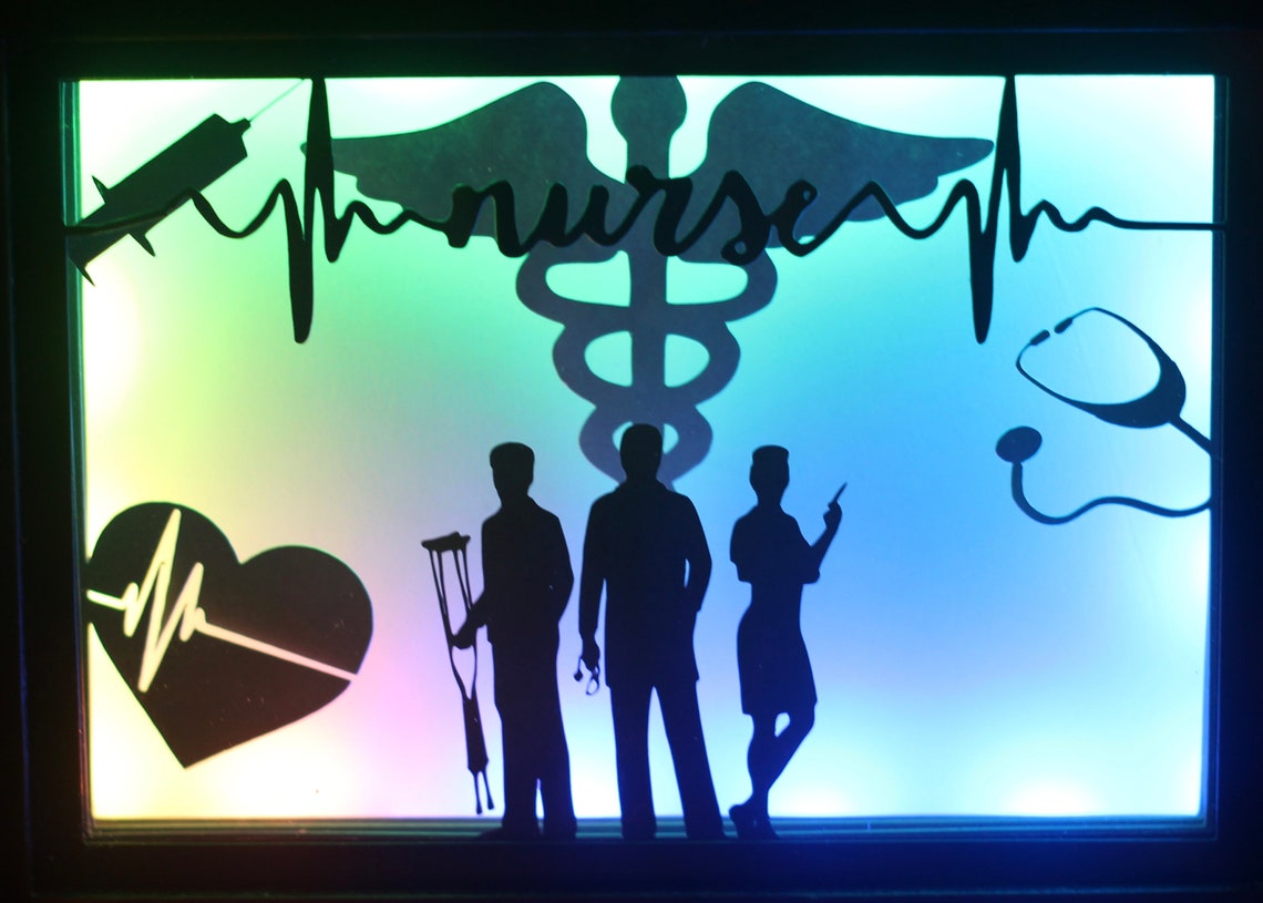 Nurse Shadow Box Christmas Hero Gift Home Decor Wall Decor Desk Light ...