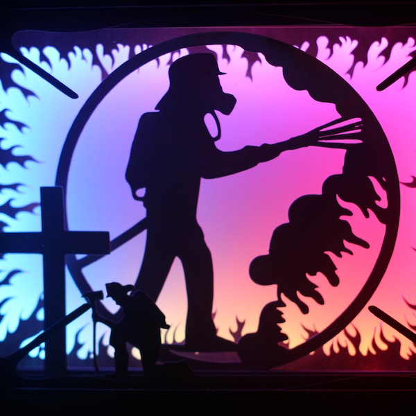 Firefighter Shadow Box - Etsy