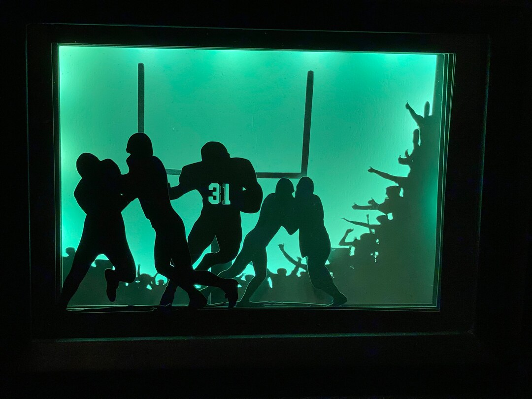 Football RB Shadow Box Christmas Gift Running Back Ball Gift Home Decor ...