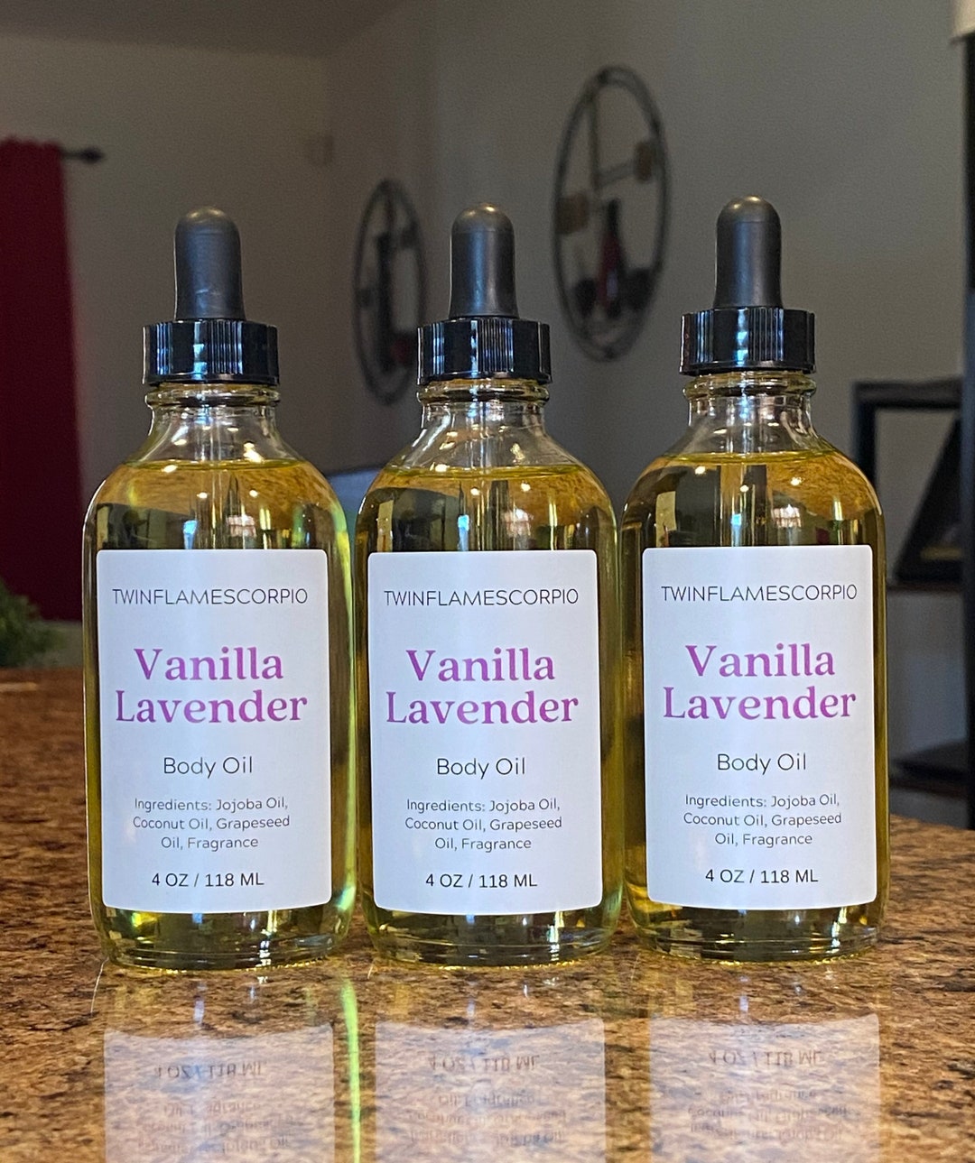 Vanilla Lavender Body Oil Moisturizing Vanilla Lavender Scented Body Oil, Relaxing Body Oil ...