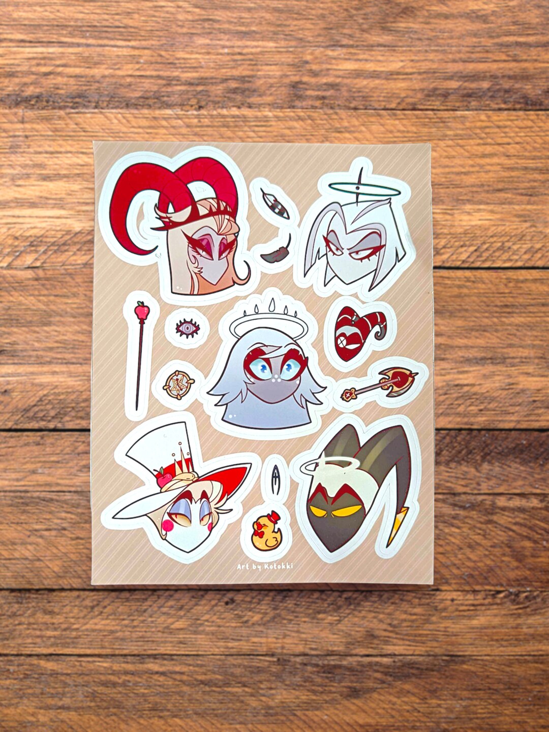 Stickers Sheet - Demon Hotel, Hell Heaven, Lucifer, Duck, Lilith, Adam ...