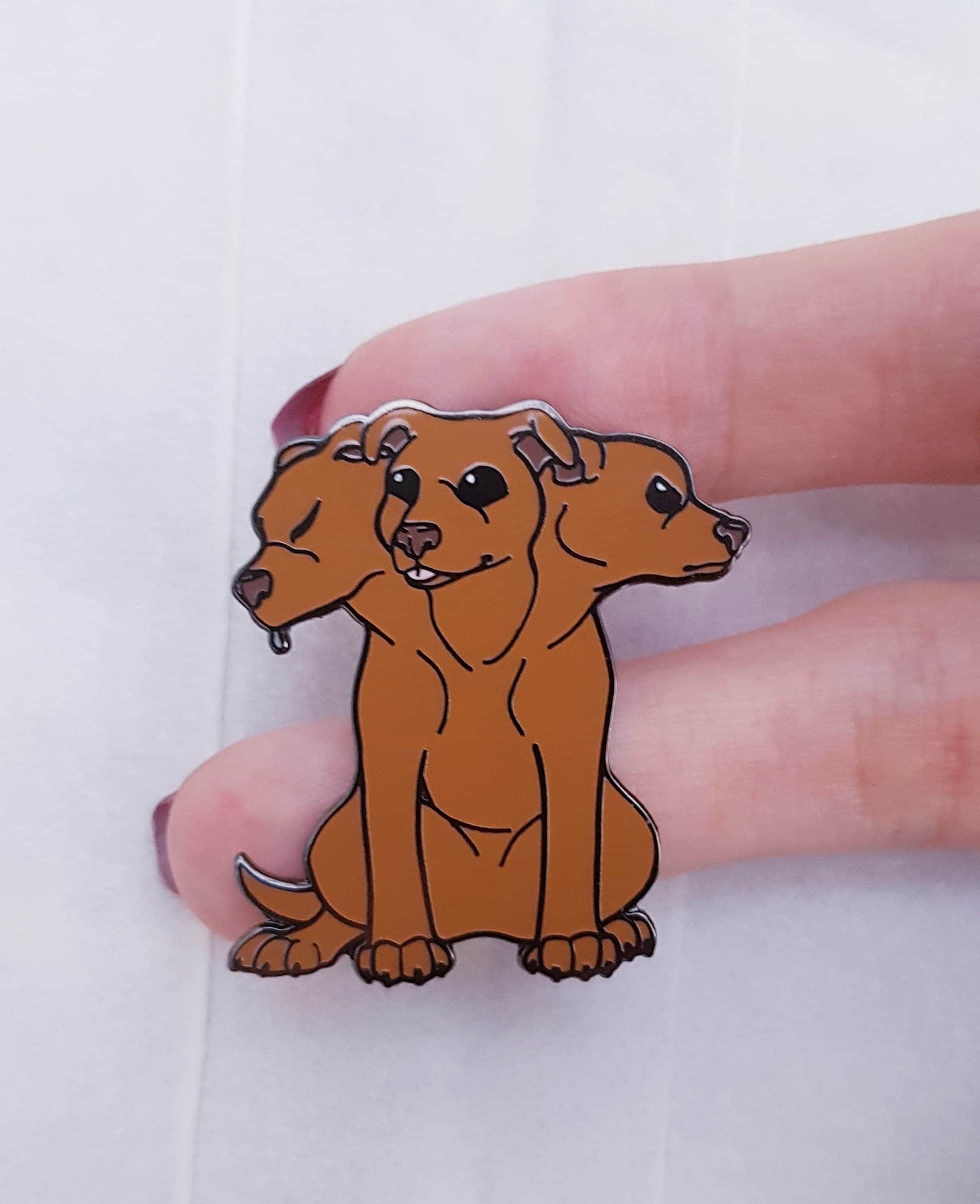 Wizarding Hard Enamel Pins Cute Cerberus - Etsy